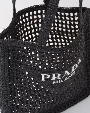 Prada Crochet Tote Bag - Black