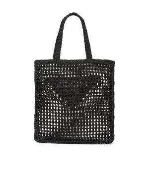 Prada Crochet Tote Bag - Black