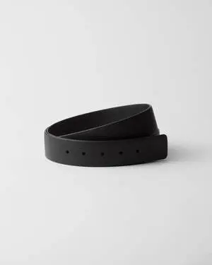 Prada Reversible Saffiano Leather Belt Strap - Black