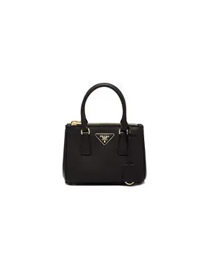 Prada Galleria Mini Saffiano Leather Bag - Black