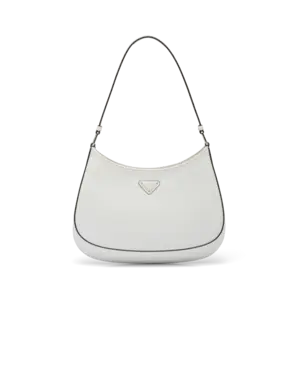 Prada Cleo Brushed Leather Shoulder Bag White N