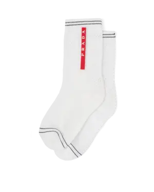 Prada Polyester Crew Socks - White