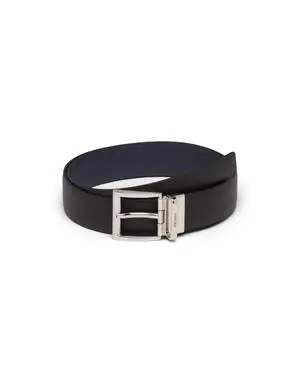 Prada Saffiano Leather Reversible Belt - Black