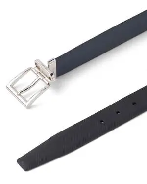 Prada Saffiano Leather Reversible Belt - Black