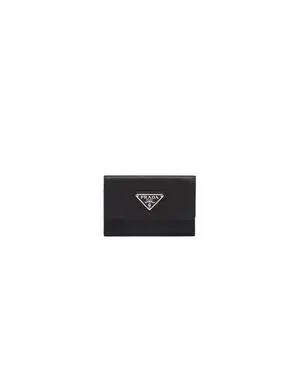 Prada Saffiano Leather Card Holder - Black