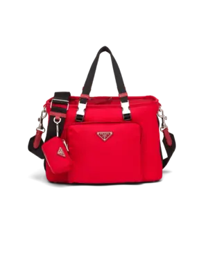 Prada Re-Nylon And Saffiano Leather Pet Carrier - Red | Editorialist