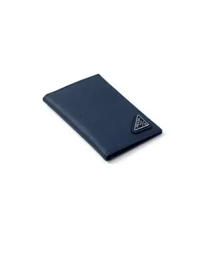 Prada Saffiano Leather Card Holder - Blue