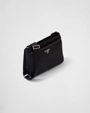 Prada Re-nylon And Saffiano Shoulder Bag - Black