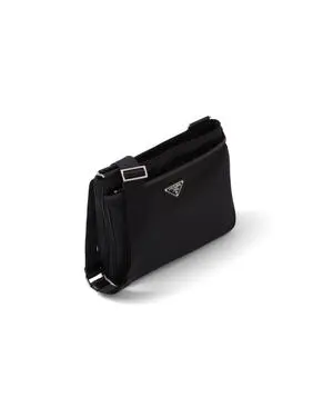 Prada Re-nylon And Saffiano Shoulder Bag - Black