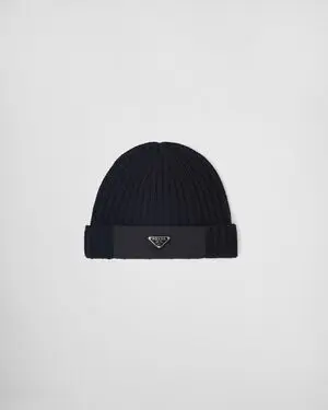 Prada Re-nylon Gabardine And Wool Cap - Black