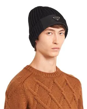 Prada Re-nylon Gabardine And Wool Cap