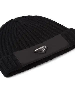 Prada Re-nylon Gabardine And Wool Cap