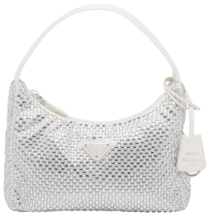 Prada Re-edition Mini Satin Bag With Crystals