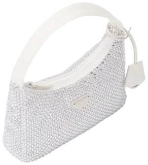Prada Re-edition Mini Satin Bag With Crystals