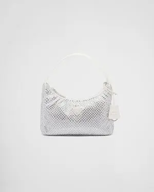 Prada Re-edition Mini Satin Bag With Crystals
