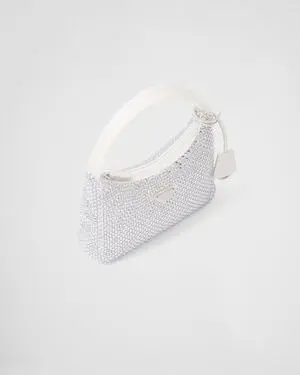 Prada Re-edition Mini Satin Bag With Crystals