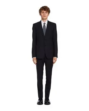 Prada Single Breasted Wool And Mohair Suit - Blue