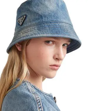 Prada Denim Bucket Hat - Blue | Editorialist