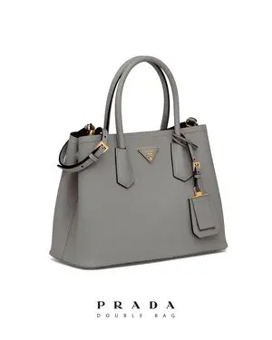 Prada Saffiano Leather Double Bag - Grey
