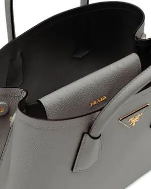 Prada Saffiano Leather Double Bag - Grey