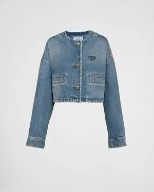 Prada Denim Blouson Jacket - Sky Blue