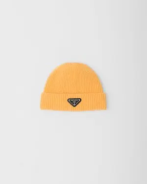 Prada Wool And Cashmere Beanie - Yellow
