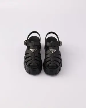 Prada Monolith Foam Rubber Sandals - Black