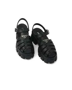 Prada Monolith Foam Rubber Sandals - Black