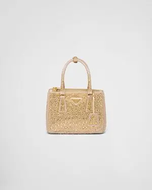 Prada Galleria Mini Satin Bag With Crystals