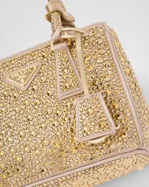 Prada Galleria Mini Satin Bag With Crystals