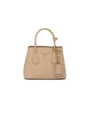 Prada Double Small Saffiano Leather Bag - Neutral