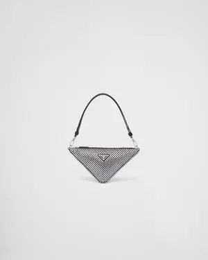 Prada Triangle Satin Mini-bag With Crystals