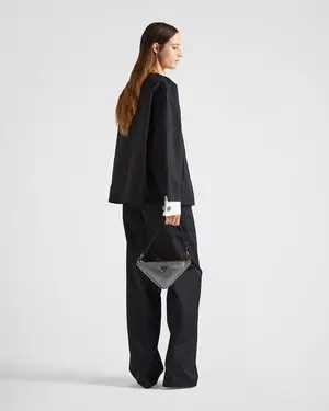 Prada Triangle Satin Mini-bag With Crystals