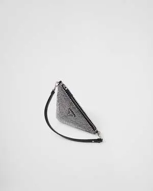 Prada Triangle Satin Mini-bag With Crystals