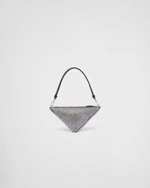 Prada Triangle Satin Mini-bag With Crystals