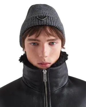 Prada Wool And Cashmere Beanie - Grey