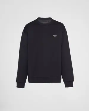 Prada Technical Cotton Sweatshirt - Black/black
