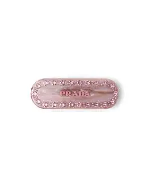 Prada Hair Clip With Crystals - Pink