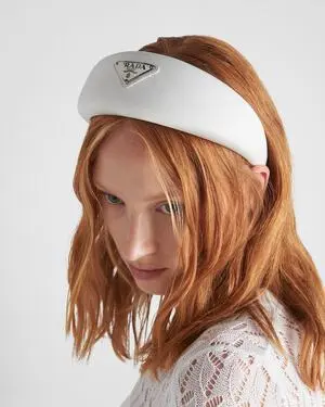 Prada Re-Nylon Headband - White | Editorialist