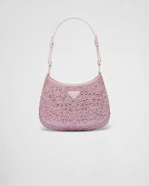 Prada Cleo Crystal Embellished Satin Bag