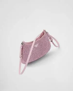 Prada Cleo Crystal Embellished Satin Bag