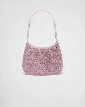 Prada Cleo Crystal Embellished Satin Bag
