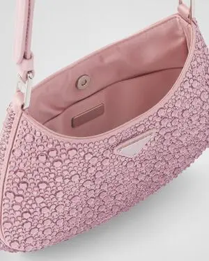 Prada Cleo Crystal Embellished Satin Bag