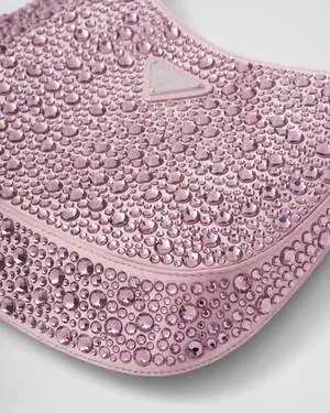 Prada Cleo Crystal Embellished Satin Bag