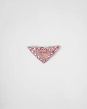 Prada Prada Embellished Plexiglass Hair Clip Petal Pink