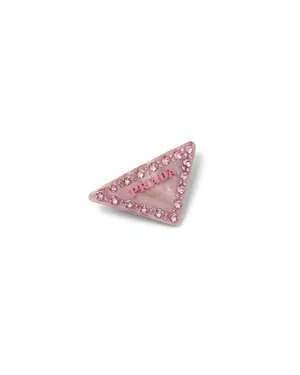 Prada Embellished Plexiglass Hair Clip - Pink