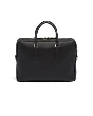 Prada Saffiano Leather Briefcase - Black
