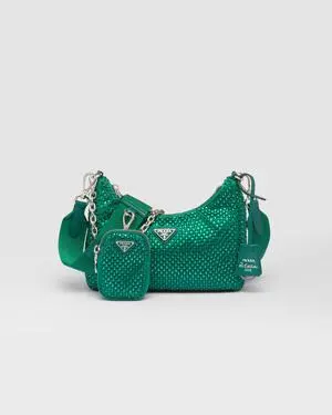 Prada Re-edition 2005 Satin Bag With Crystals