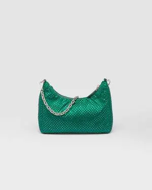 Prada Re-edition 2005 Satin Bag With Crystals