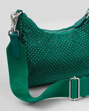 Prada Re-edition 2005 Satin Bag With Crystals